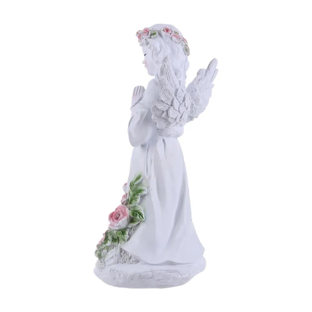 Фигурка декоративная Ангел с цветами, высота 12.5 см, длина 29.5 см