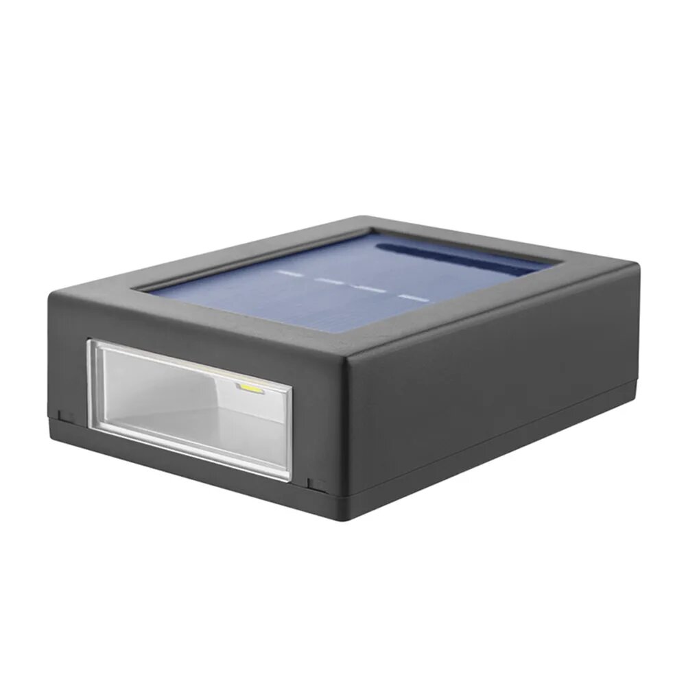Солнечный светильник наружный с верхним и нижним светом 2LED, тёплый свет, ABS+PC, для сада и забора