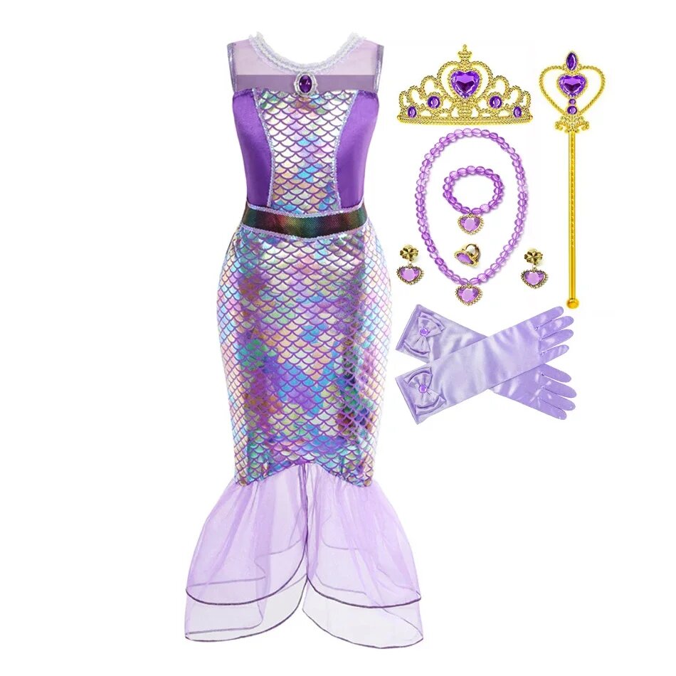 Детское платье русалки, размер 2-3T (Tag 100), Dress 16