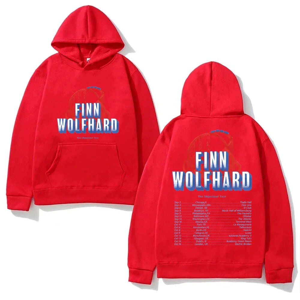 Красная флисовая толстовка Finn Wolfhard BAND 2025, L