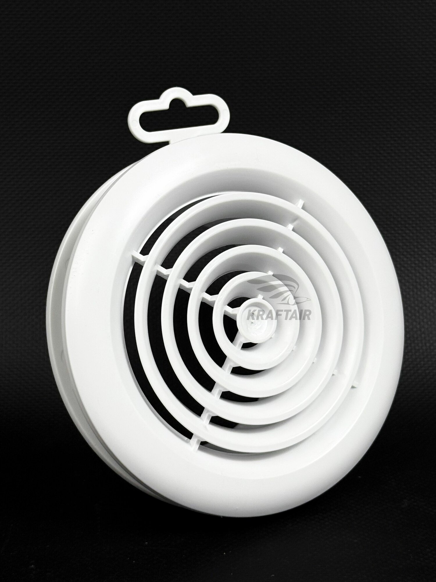 Диффузор приточно-вытяжной со стопорным кольцом D100, белый пластик