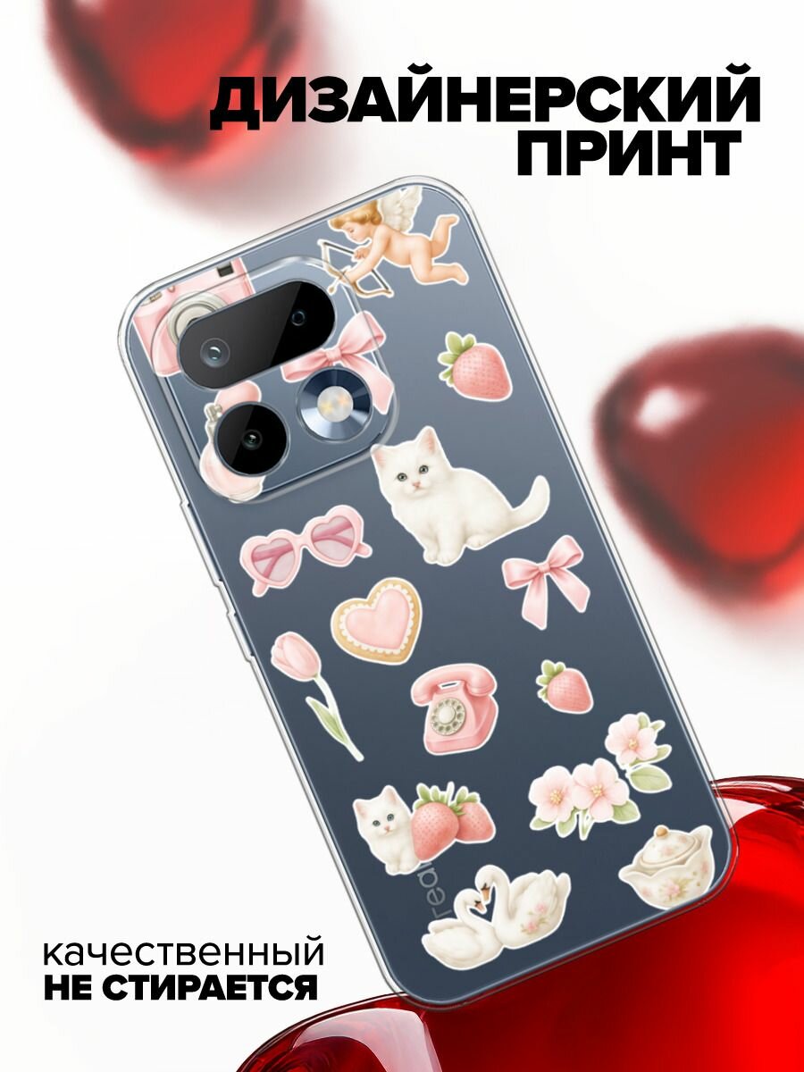Чехол на Realme 16 Pro / Реалми 16 Про с принтом Коллаж для девочки — фото 1