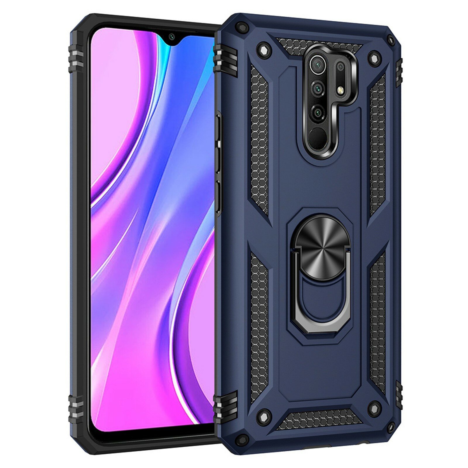 Чехол-бампер MyPads для Xiaomi Redmi 9 с усиленной защитой, синий