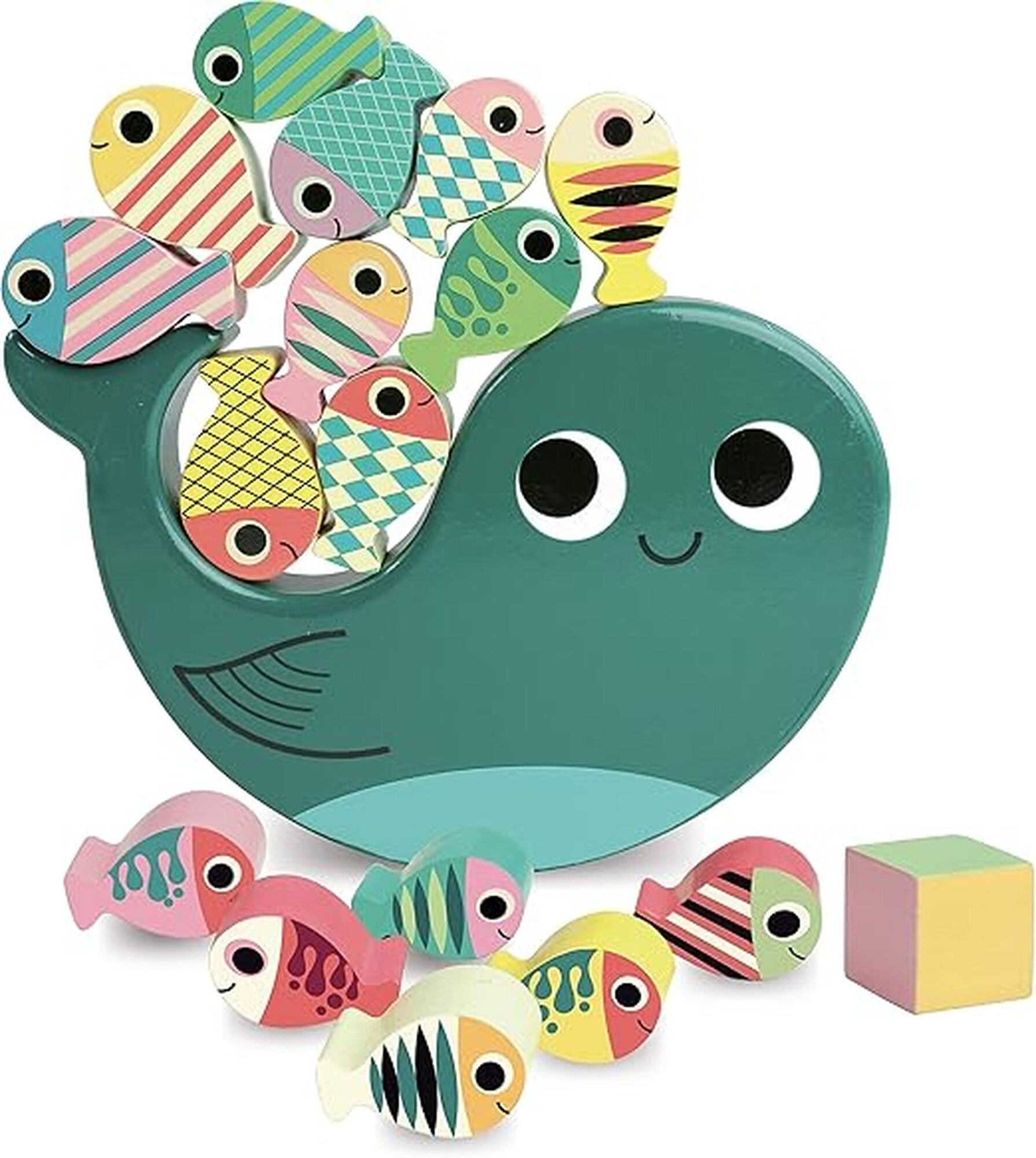 Игра-балансир Vilac "Кит", дерево, 18 деталей, для развития моторики и внимания