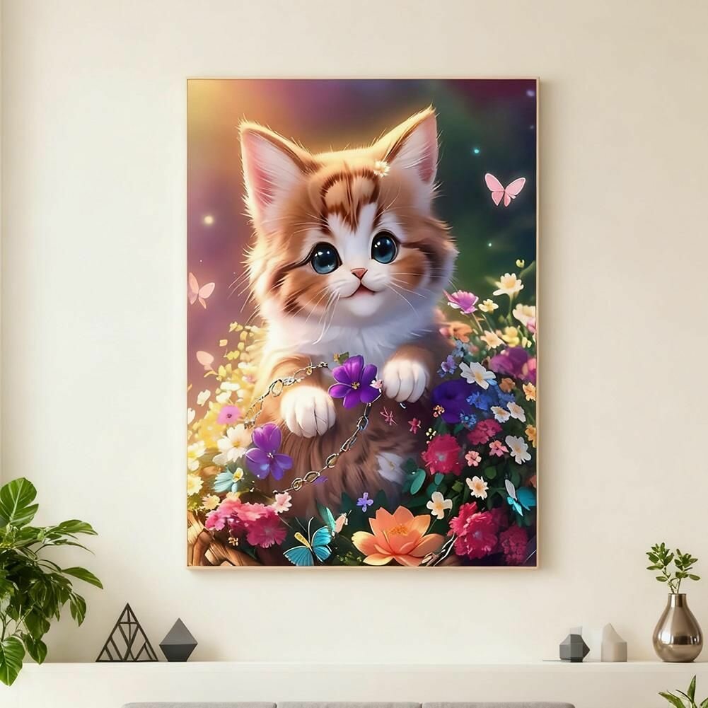 Алмазная картина с милым котом
