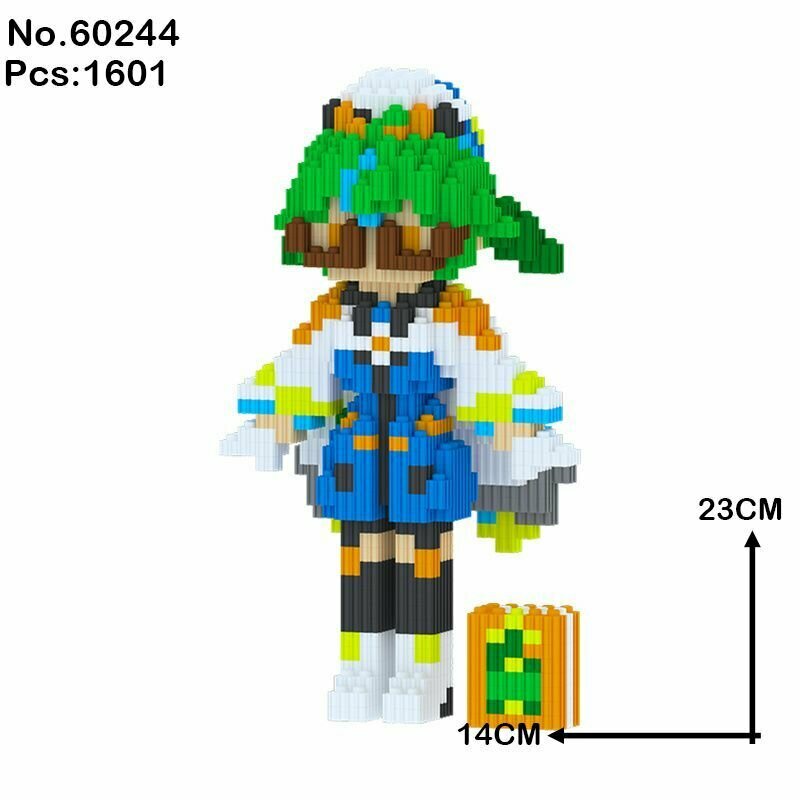 Конструктор пластиковый Bricks 3D Сахароза Genshin Impact 1601 Деталей