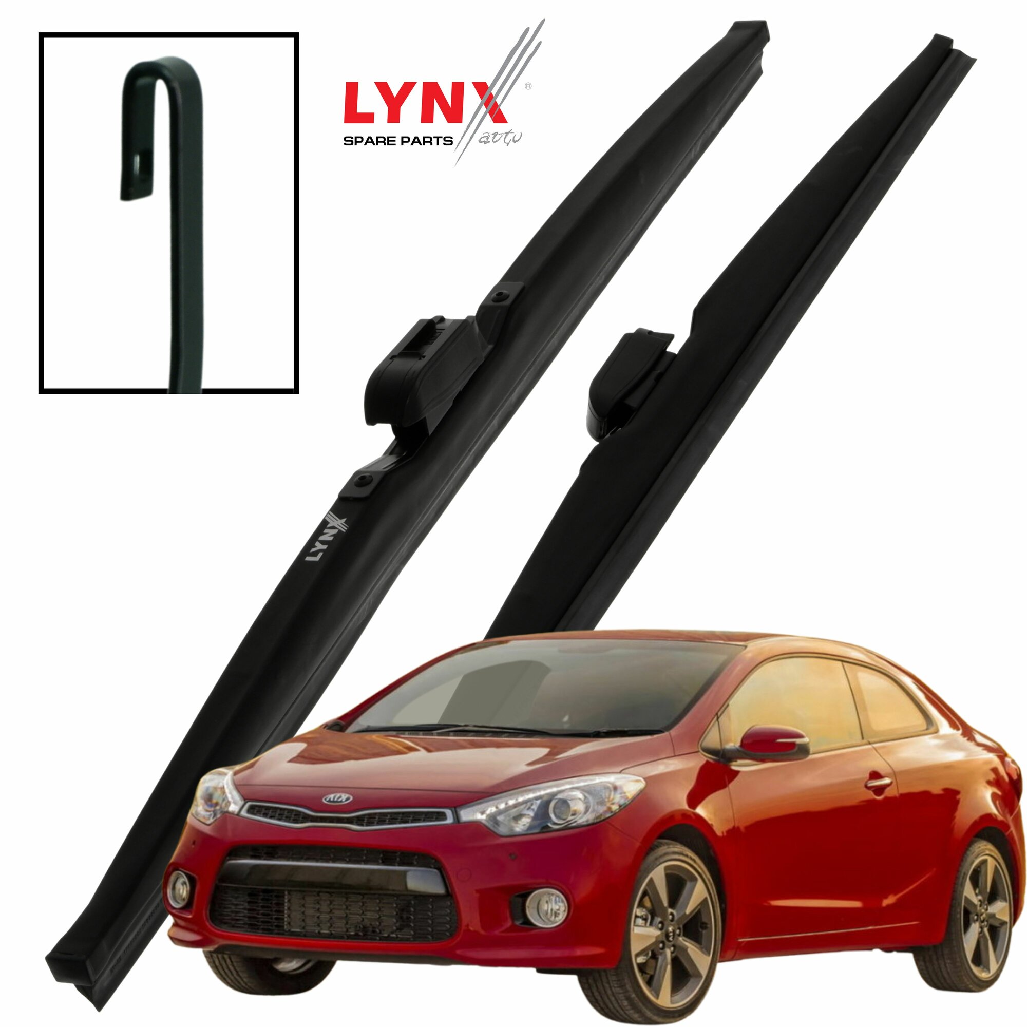 Дворники Kia Cerato Koup (2) YD / Киа Церапо Коуп 2013 2014 Щетки стеклоочистителя зимние LYNXauto к-т 2шт, 600мм-500мм