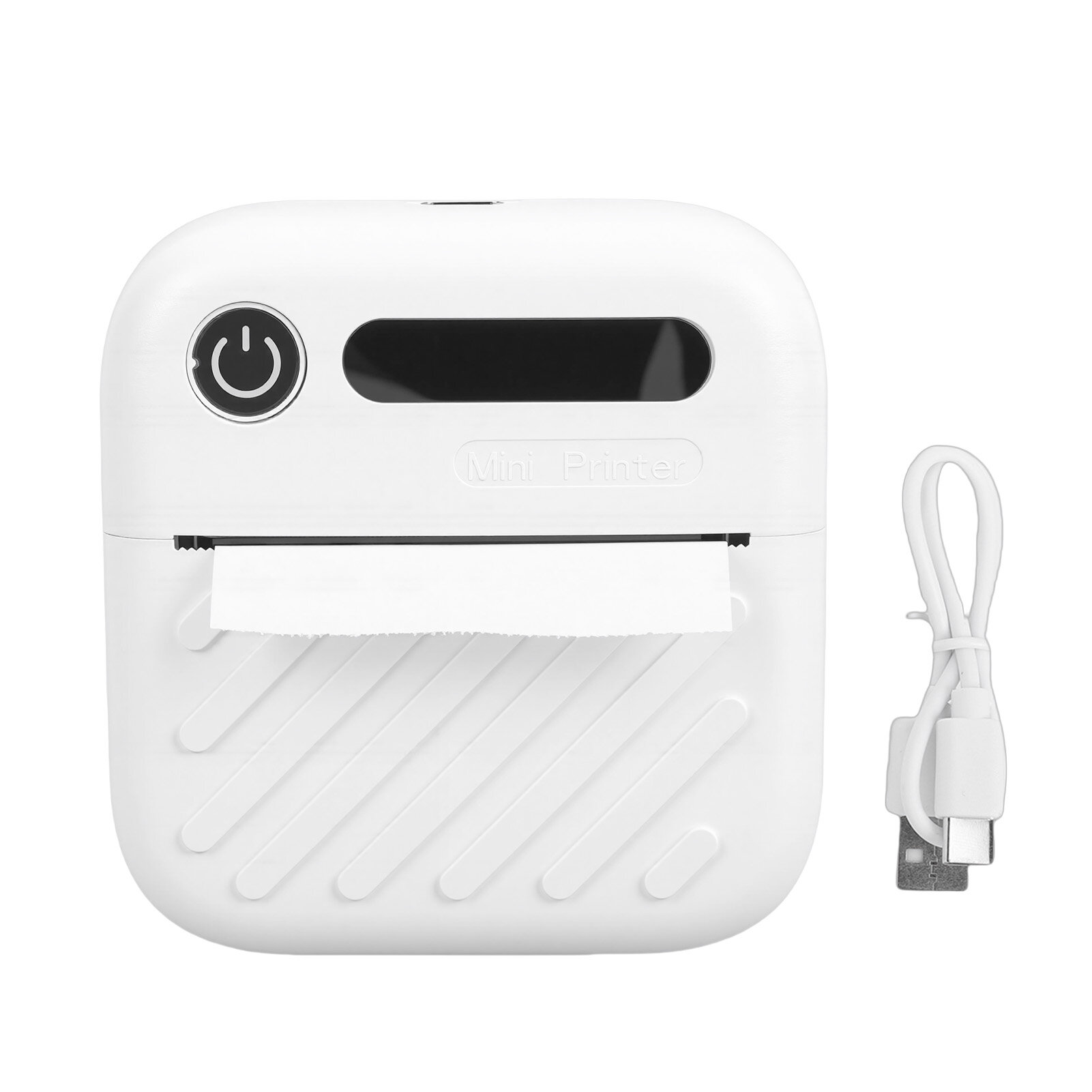 Bluetooth Принтер Этикеток Портативная Бесконтактная Термопечать с Несколькими Шаблонами для Домашнего Школьного Офиса Белого Цвета