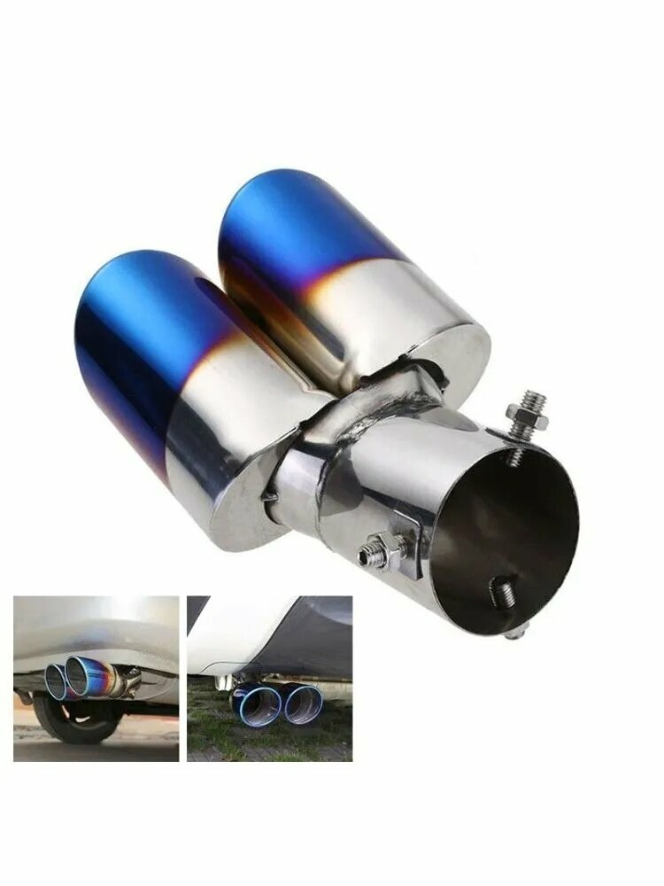 Труба выхлопная, диаметр 150 мм, длина 190 мм арт. Нержавеющая сталь автомобиль задний двойной выхлопная труба