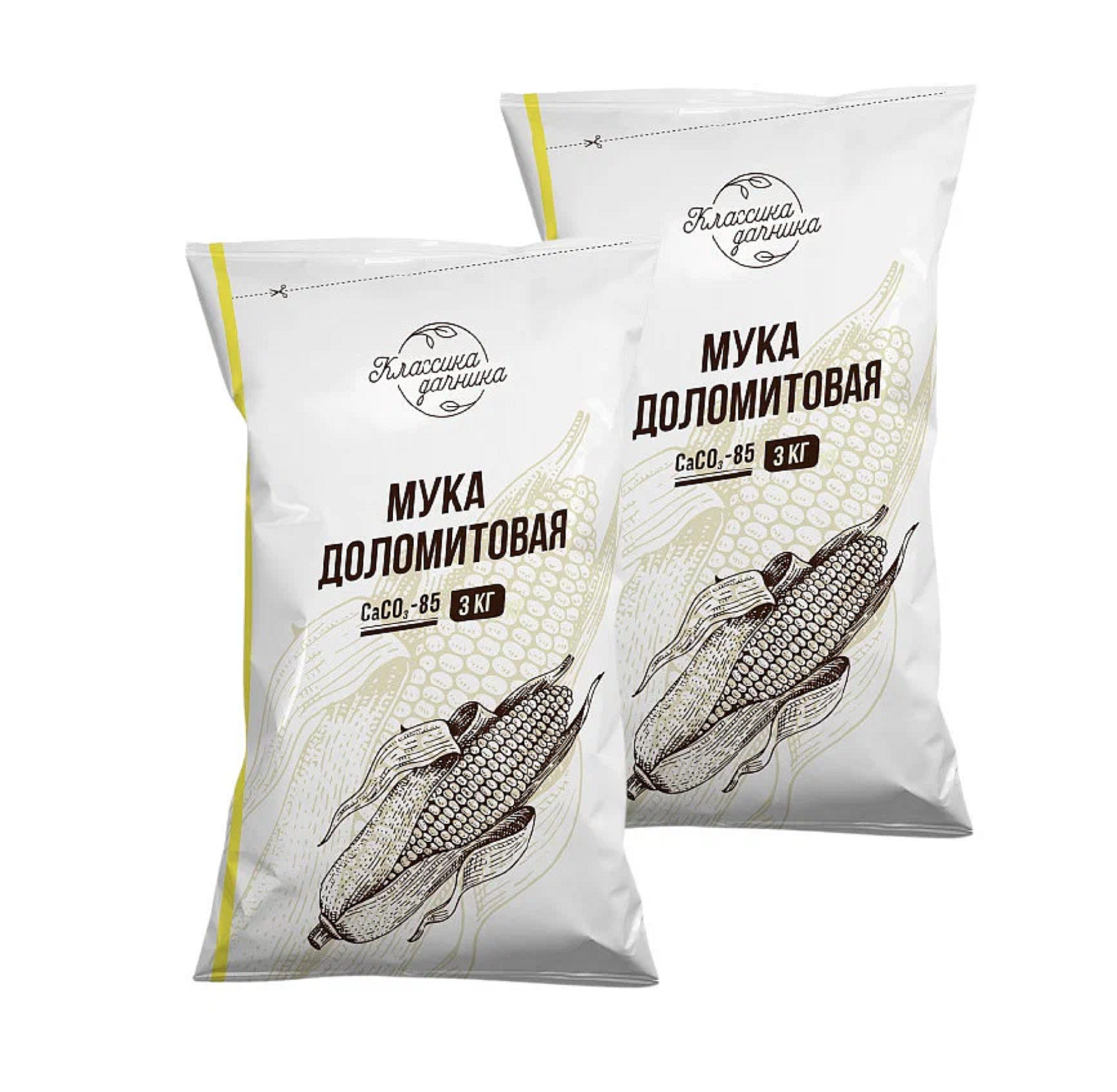 Доломитовая (известняковая) мука 6кг (2 упаковки по 3 кг) для оздоровления грунта удобрение