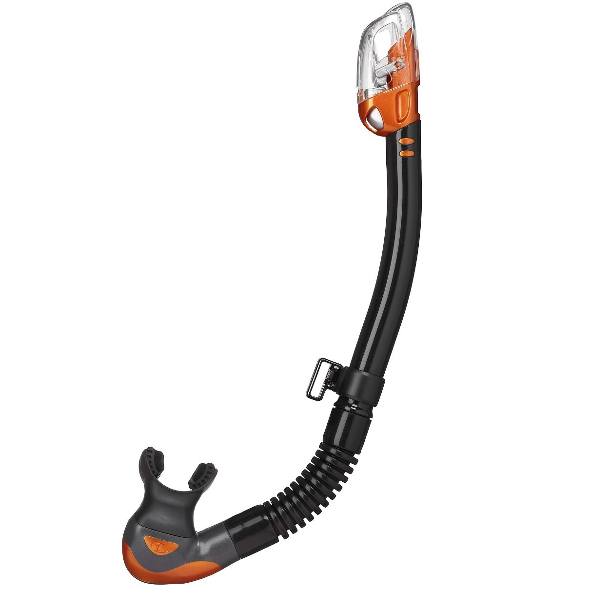 Трубка для плавания TUSA SP0101 Hyperdry Elite II черный силикон, оранжевый