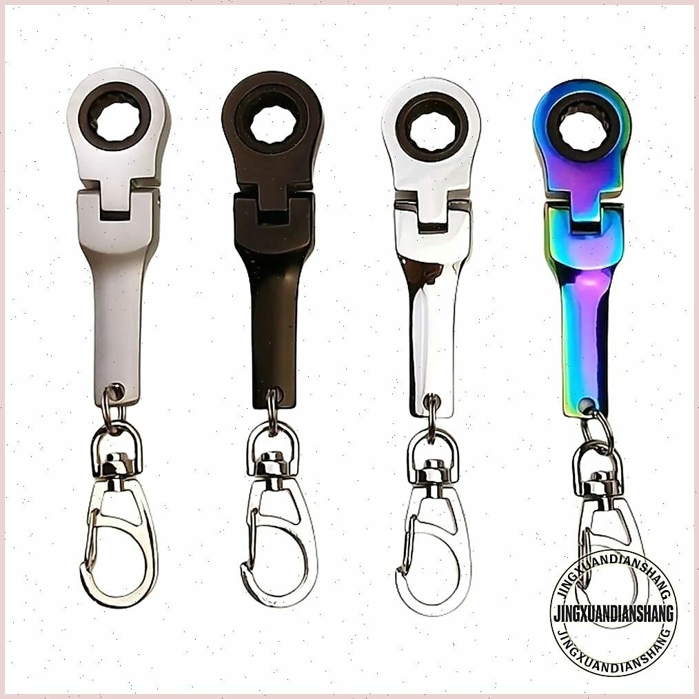 OZ-BDOT-10 мм гаечный ключ с храповым механизмом, мини-образный металлический гоночный брелок, брелок, регулируемый гаечный ключ, вращающийся на 180 градусов