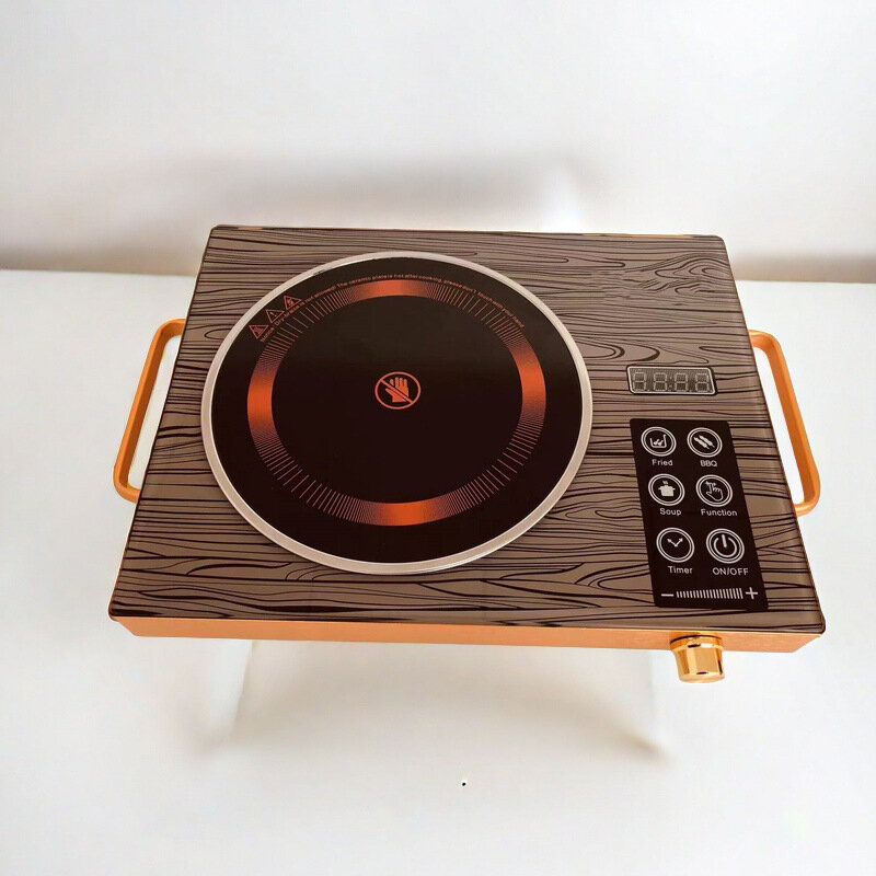 Электрическая керамическая плита мощностью 3500 Вт с черной микрокристаллической панелью, 10-уровневым сенсорным управлением, водонепроницаемым чайником, мощная электрическая плита.