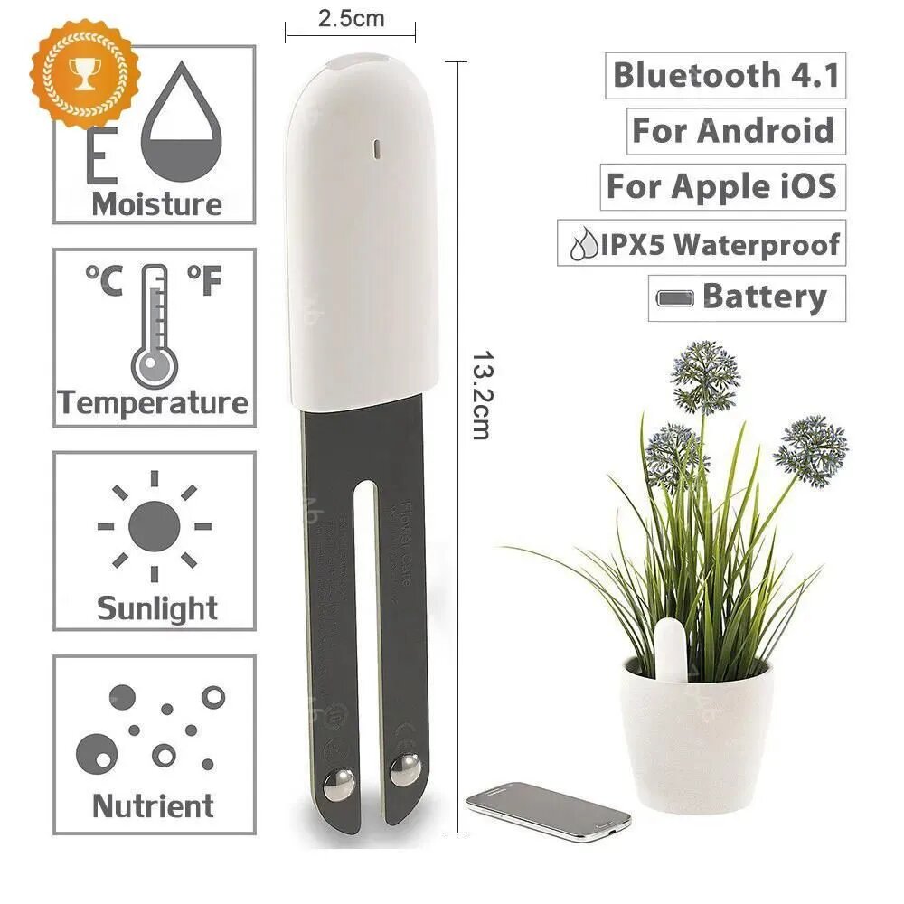 Умный сад Xiaomi Mi Flower Care - Датчик влажности почвы для растений, белый — фото 1