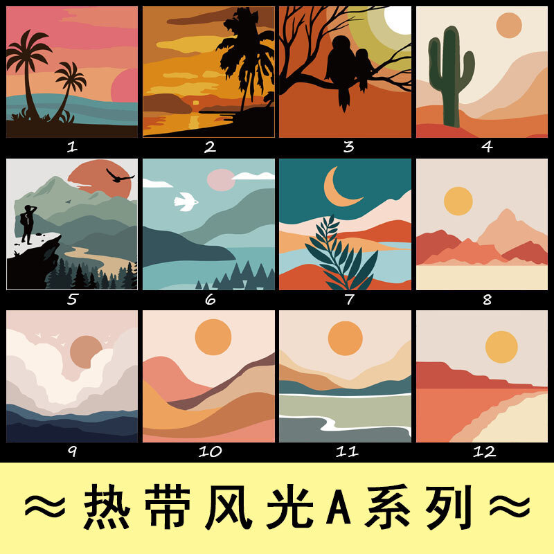 Цифровая масляная живопись для детей, набор для рисования масляными красками, рисунки мультяшных животных, декор для гостиной, 20*20 см, [бесплатная доставка]