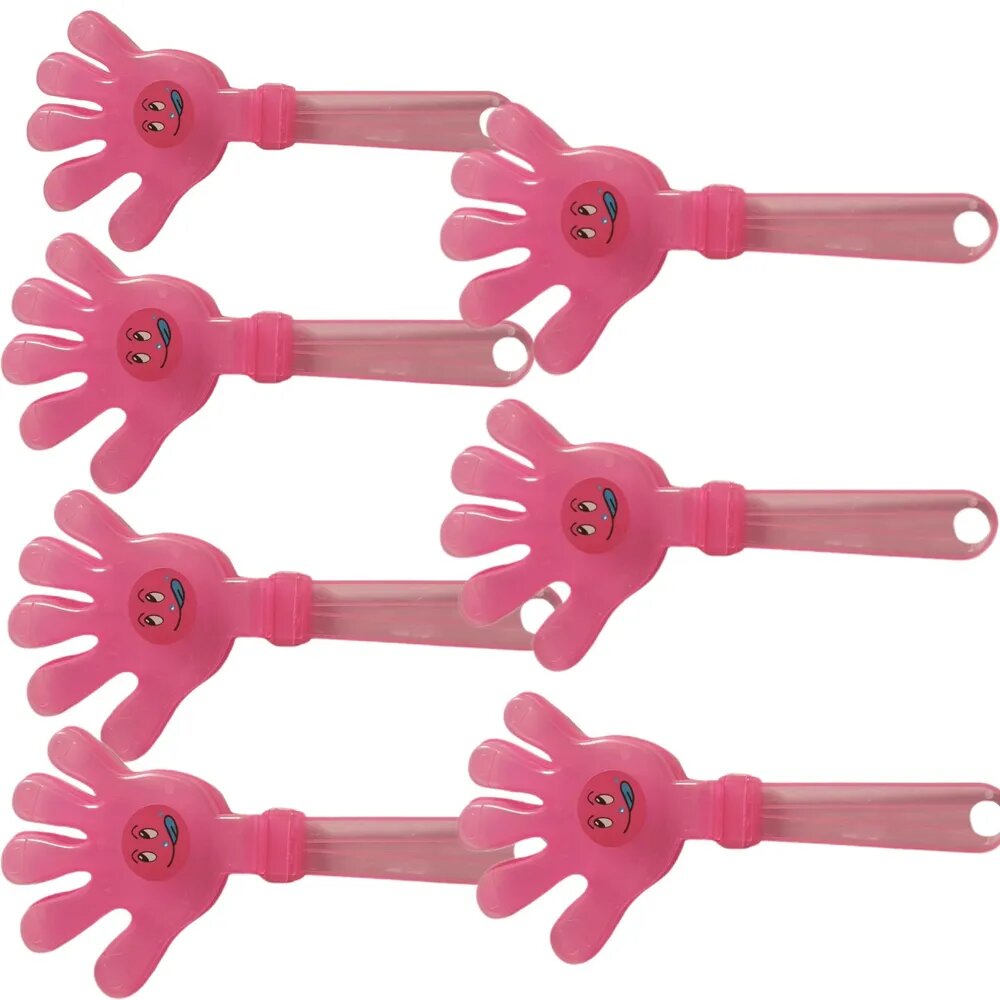 Набор для болельщиков реквизит в виде хлопушки со смайликами, подходит для концертов и футбольных матчей, длина 28 см, упаковка из 7 штук, Розовый.