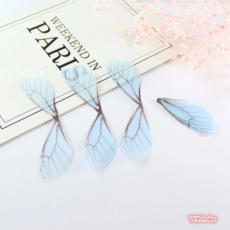 Шифоновые крылья стрекозы для рукоделия 8.5CM Light blue, 50Pcs