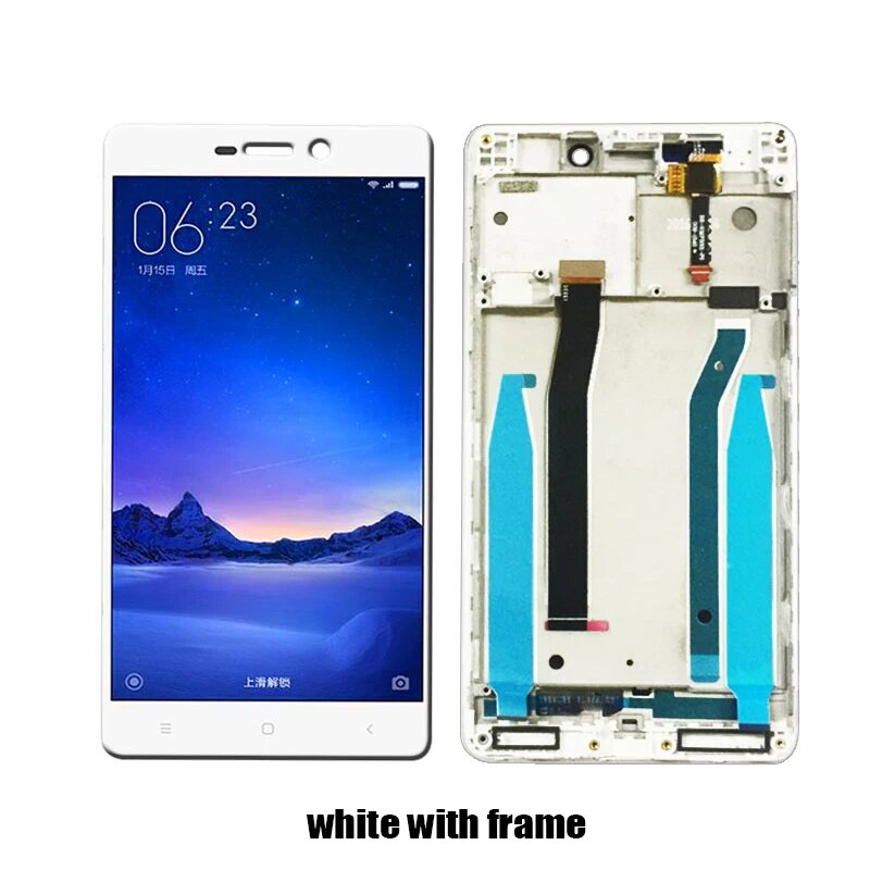 Оригинальный ЖК-экран Xiaomi Redmi 3S, сенсорный преобразователь в сборе для 5,0-дюймового телефона Redmi 3/3 Pro/3 Prime с рамкой