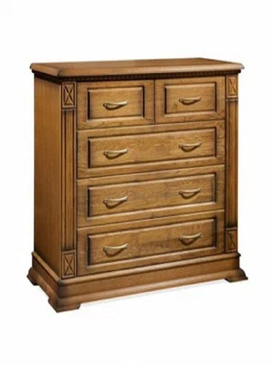 Комод для хранения вещей из массива сосны Верди PREMIUM 5 ящиков, 120x45x100 мм класс. орех 2
