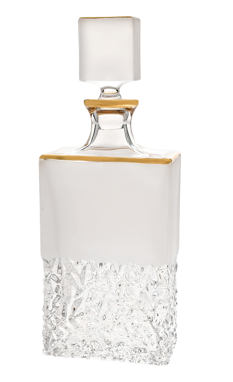 Штоф "NICOLETTE", декор "Матовое напыление, отводка золото", 1000 мл; хрусталь, Bohemia Jihlava/ ИПХ100