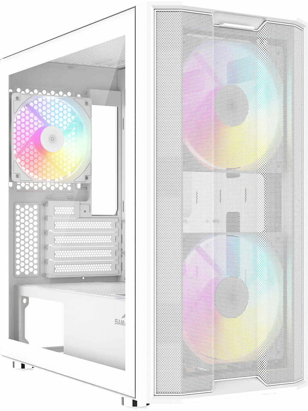 Корпус для ПК без БП SAMA S30 ARGB White (S30-WHMPA3X1-GL)