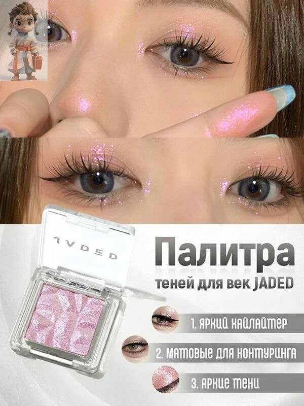 JADED Палетка теней для век Impression Highlight Burst Natural Contour3