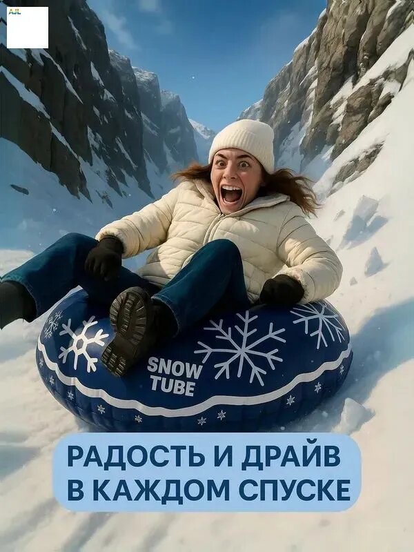 Тюбинг ватрушка 110 см для катания с горки для двоих детей из многослойного ПВХ — фото 1
