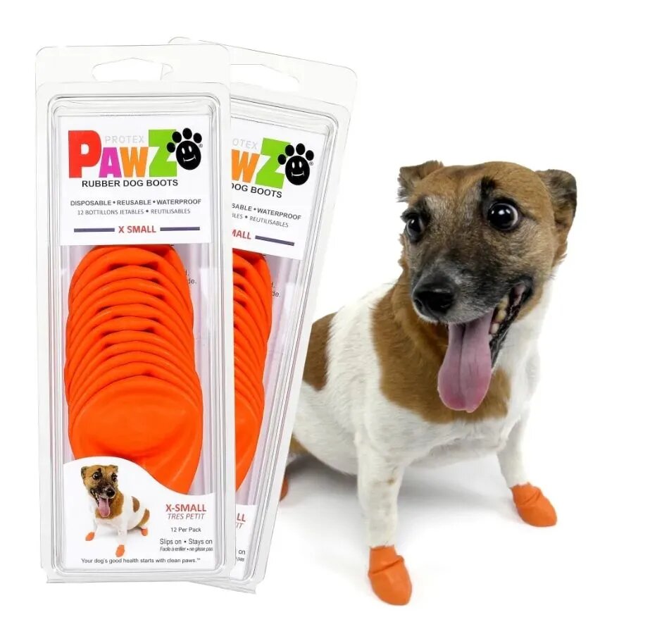 Ботинки для собак PawZ, XS, оранжевый.