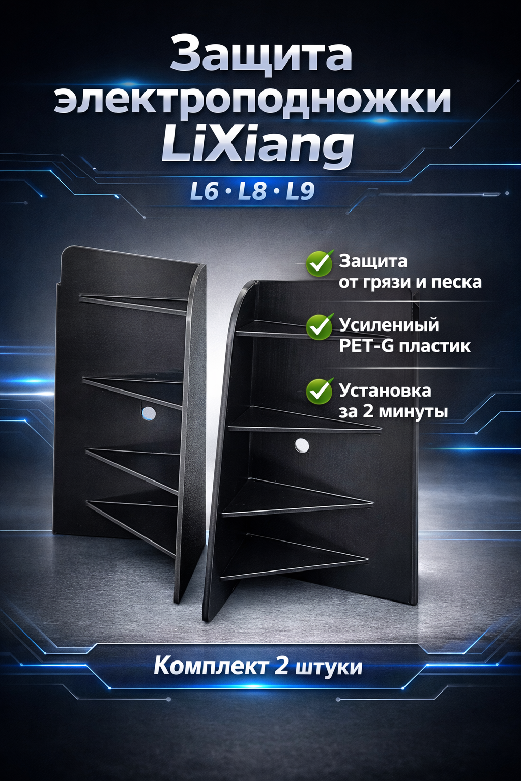 Защита электроподножки и порога совместимо LiXiang L6 / L8 / L9 (2022 2024)