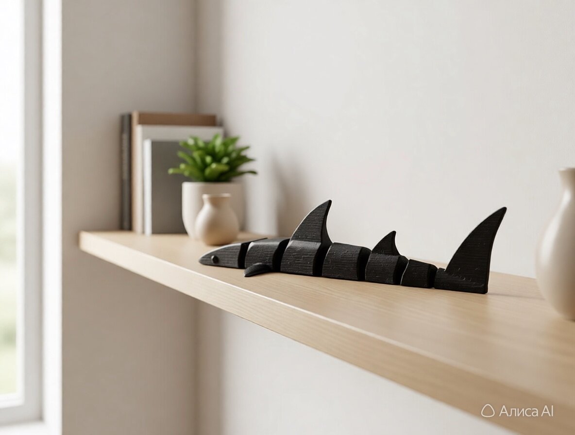 Фигурка Акула подвижная 3D, сувенир антистресс, декоративная модель, подарок, авторский дизайн
