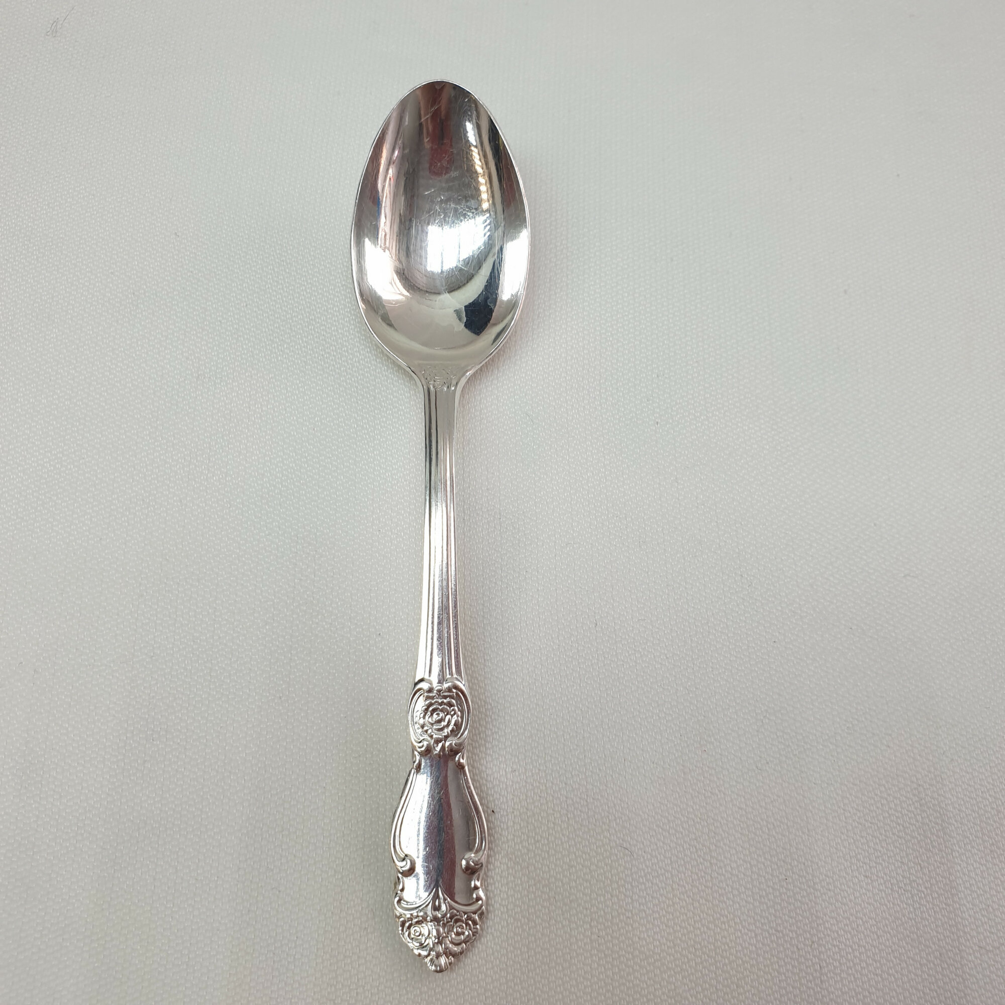 Винтажная чайная ложка, Серебряная роза, Кольчугино, мельхиор. СССР