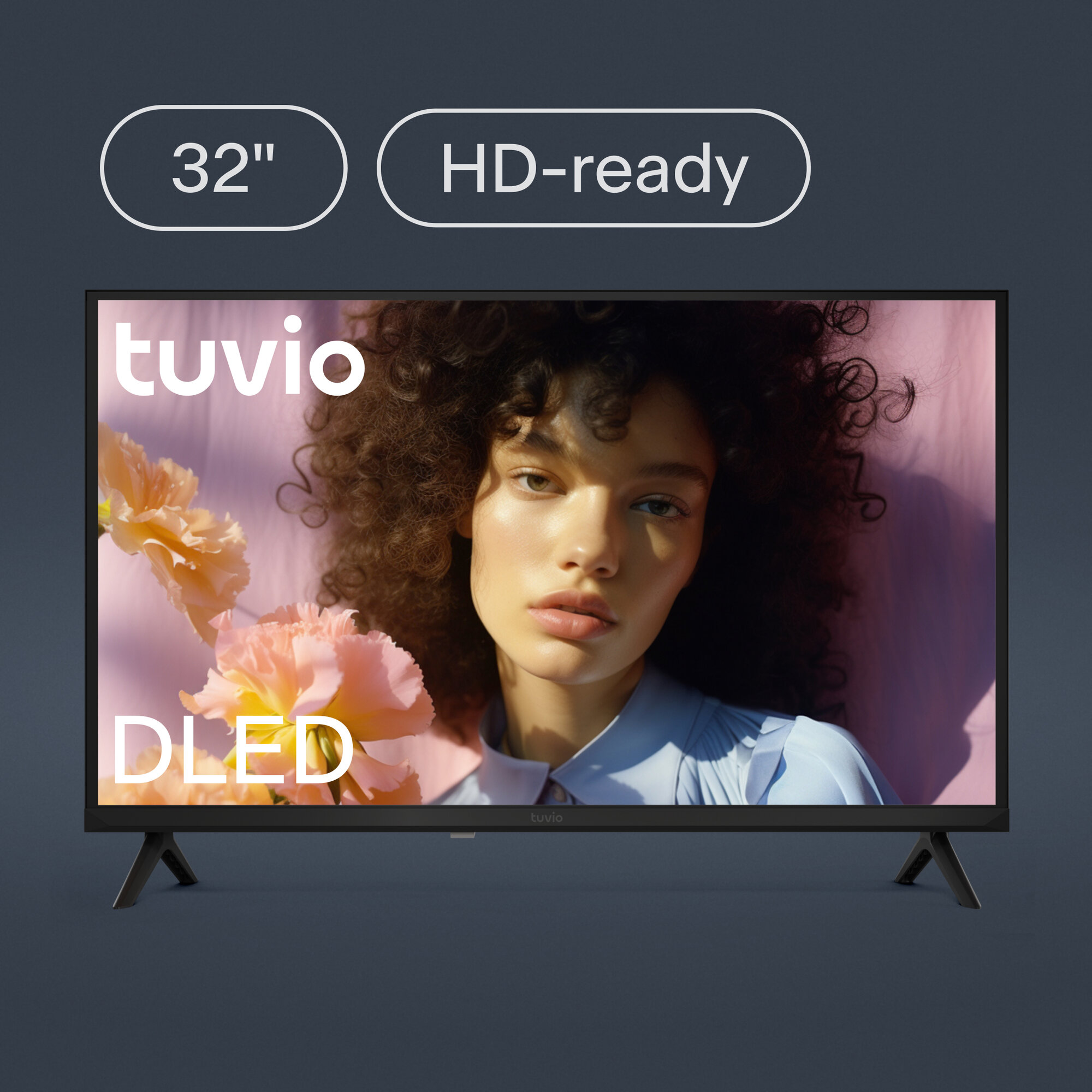 32” Телевизор Tuvio HD-ready DLED Frameless на платформе YaOS, TD32HFBSV1, черный
