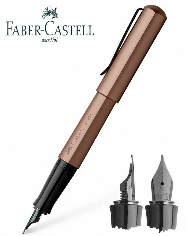 Ручка перьевая FABER-CASTELL Hexo, перо F-тонкое, светло-бронзовый