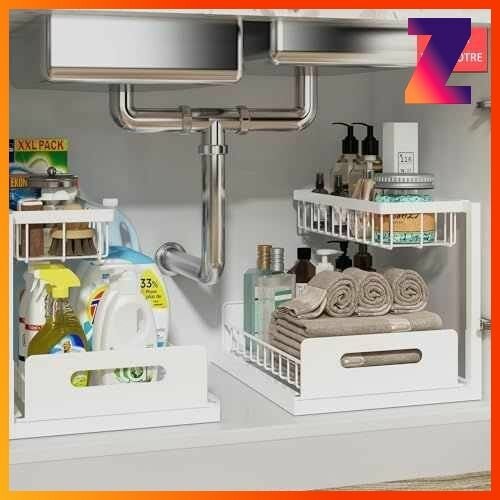 Выдвижная полка под раковину и мойку для кухни. Кухонный органайзер под раковину и мойку с выдвижным ящиком.