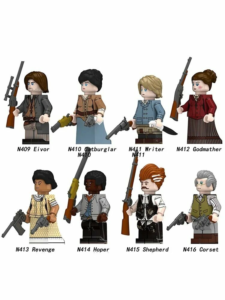 Минифигурка Red Dead Redemption2 RDR2 Minifigures 8 шт / Конструктор Стройка N409-416