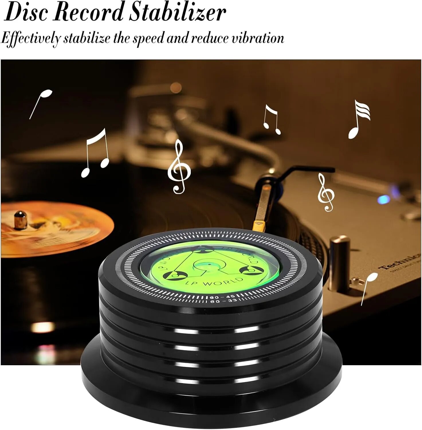 Клемп (прижим) для проигрывателей пластинок с уровнем проигрыватель виниловых пластинок LP из алюминиевого сплава