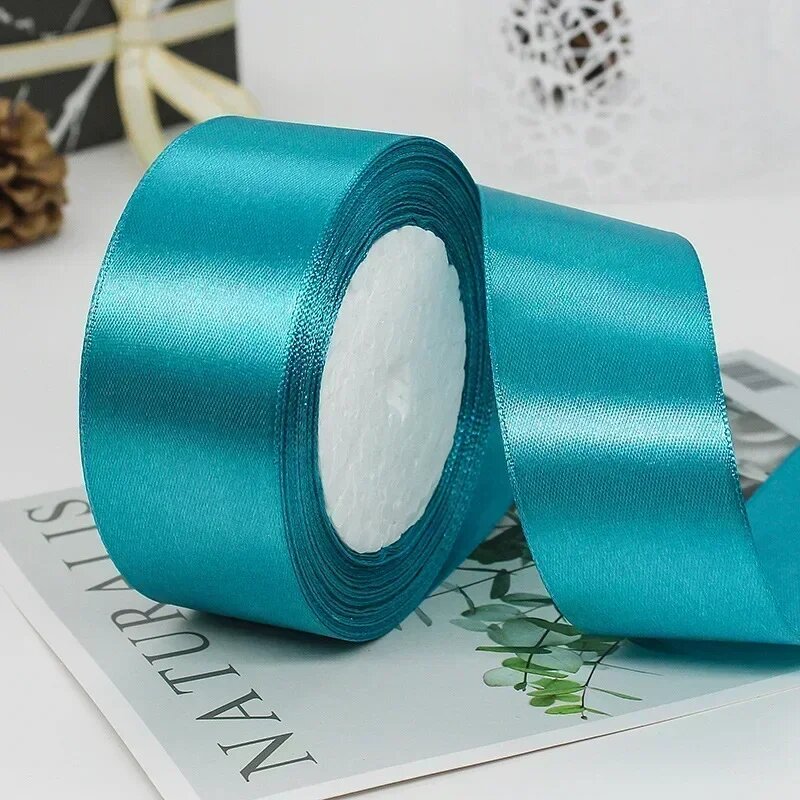 Атласная лента Peacock Blue 40 мм, 25 ярдов