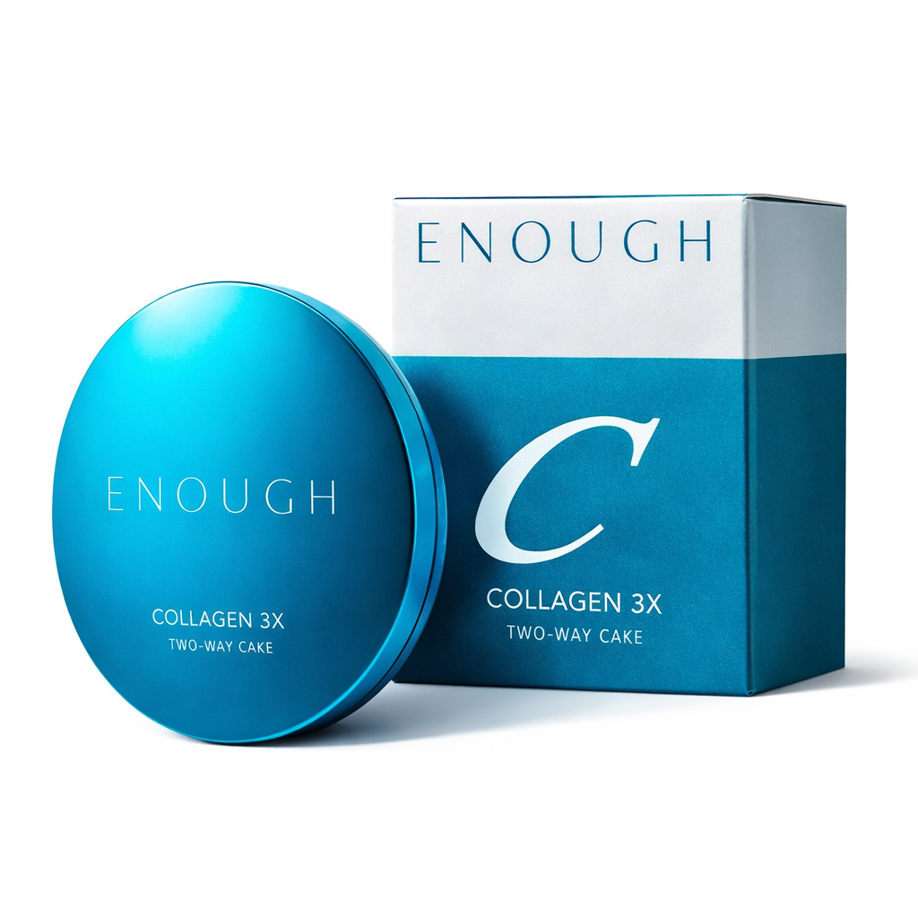 Пудра Enough Collagen 3X, увлажняющая, SPF28, сменная, сияющая