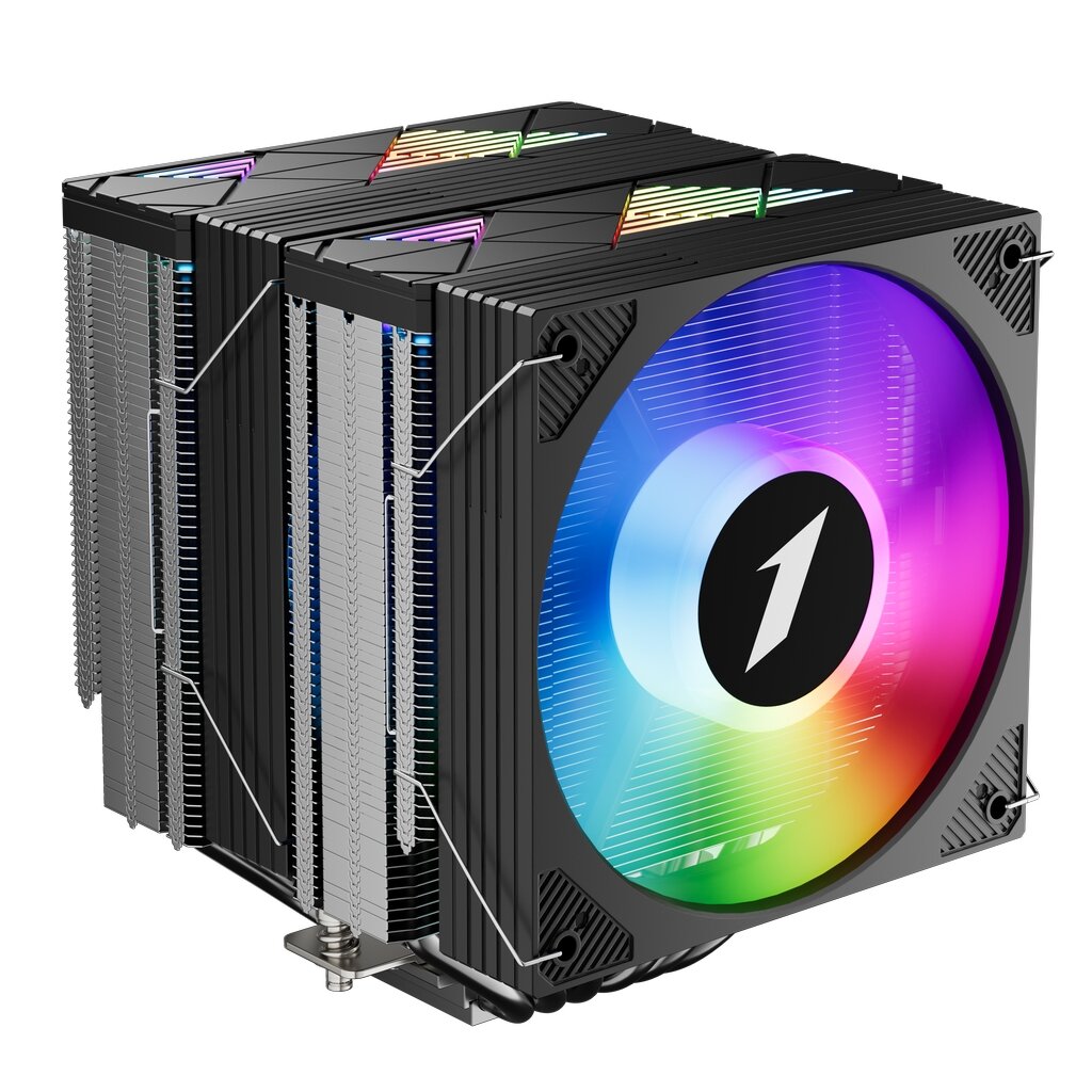 Кулер для процессора 1STPLAYER CRYO CY12L-D Black / 6HPx6mm, dual tower, 2x120mm ARGB fans, 750-1900 RPM, 57.6 CFM, 38.2 dBA / CY12L-D-BK