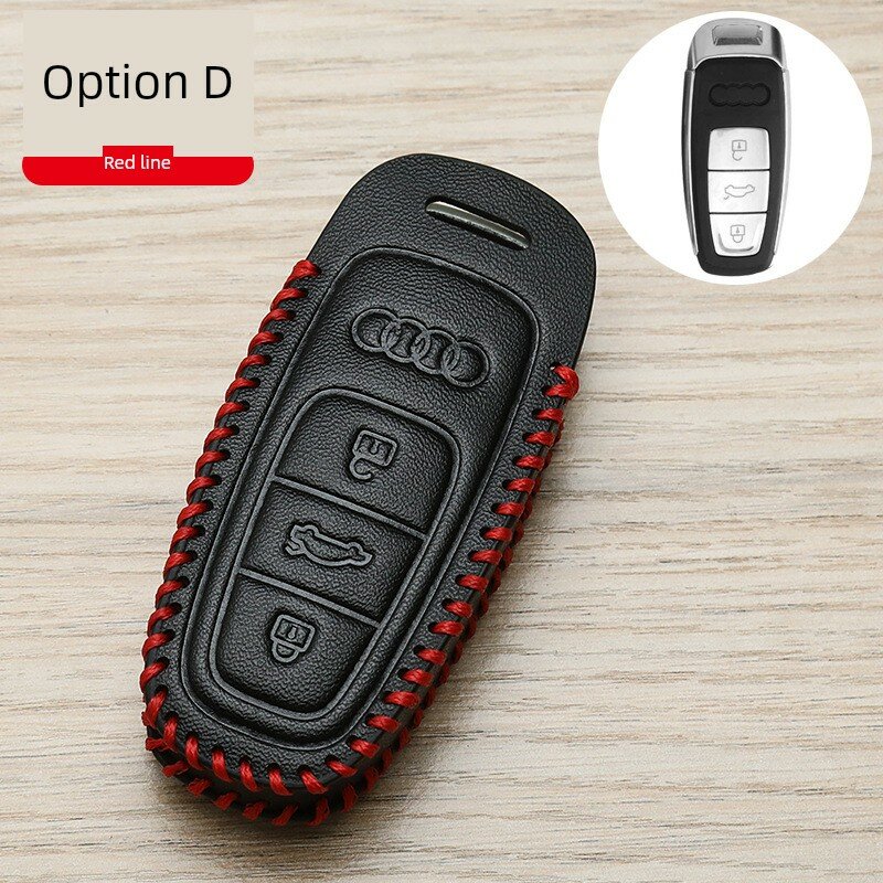 Классический красный линейный чехол для ключа Audi с номером от потери для Q3L Q2L A7