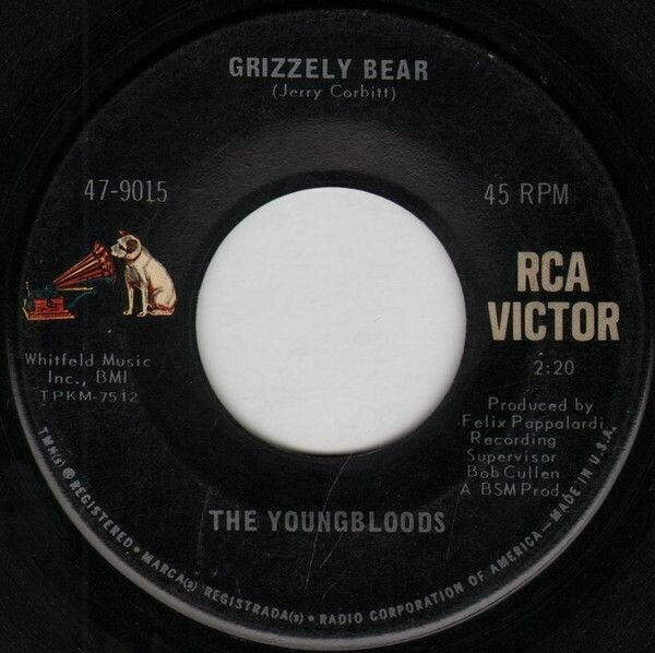 Пластинка The Youngbloods "Grizzly Bear" 7" (Single/US/1966) VG/VG
