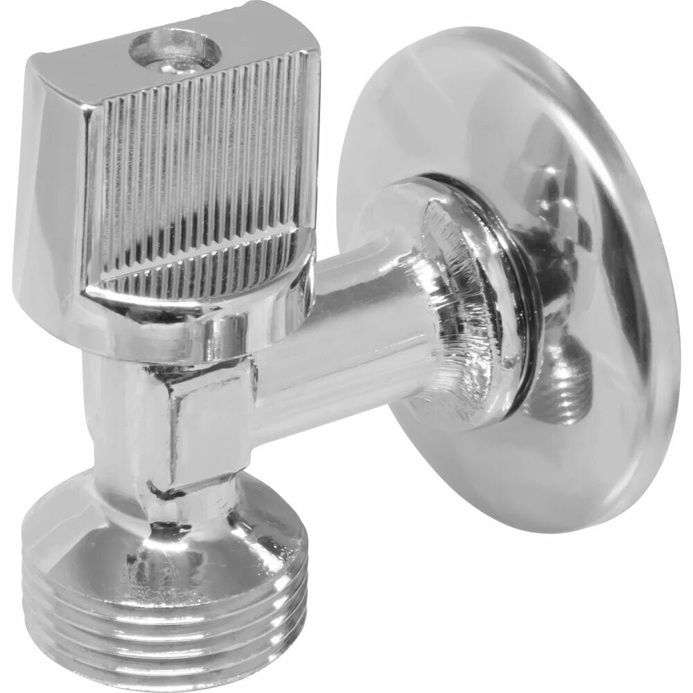 MPF Шаровой угловой кран с отражателем Light 1/2"х3/4" н/н, хром, флажок сверху, для стиральных/посудомоечных машин ИС.080443