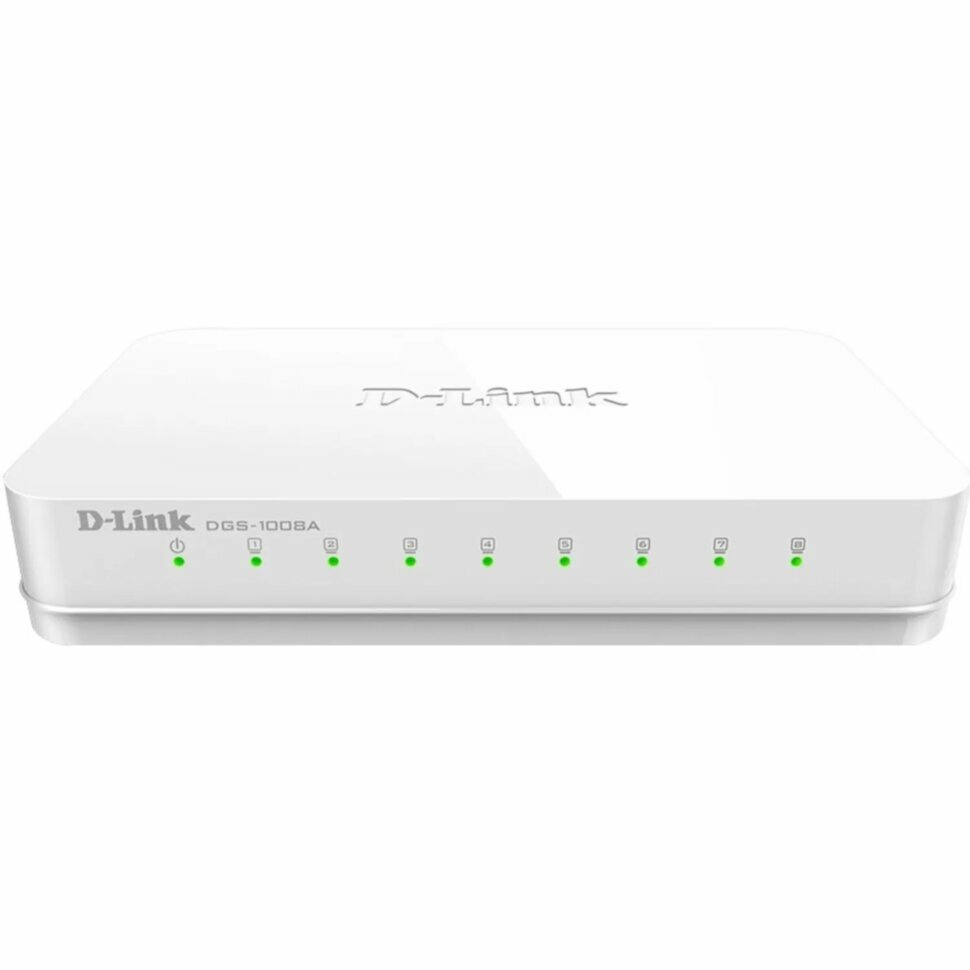 Коммутатор D-Link неуправляем. с 8 портами 10/100/1000Base-T(DGS-1008A/F1A), 1818827