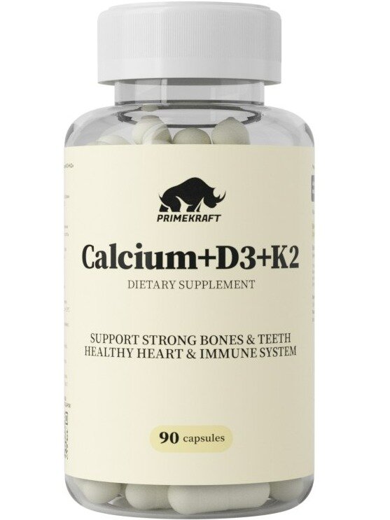 Кальций PRIMEKRAFT Calcium 250 mg + D3 + K2 90 капсул