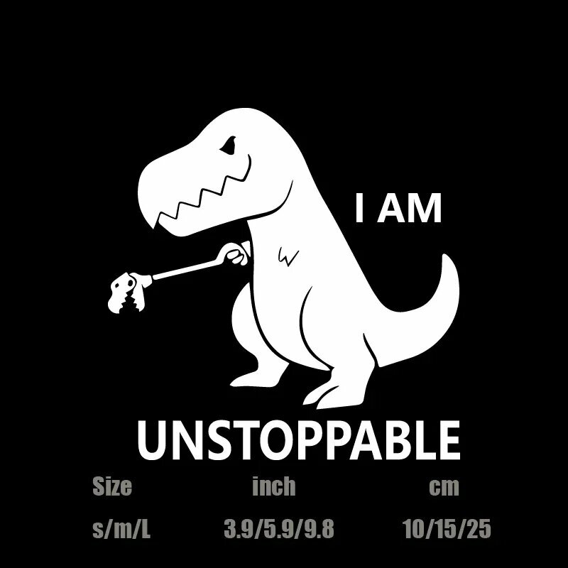 «I AM UNSTOPPABLE» наклейки с динозаврами, для украшения дверей и окон белый, 25x25cm, Белый