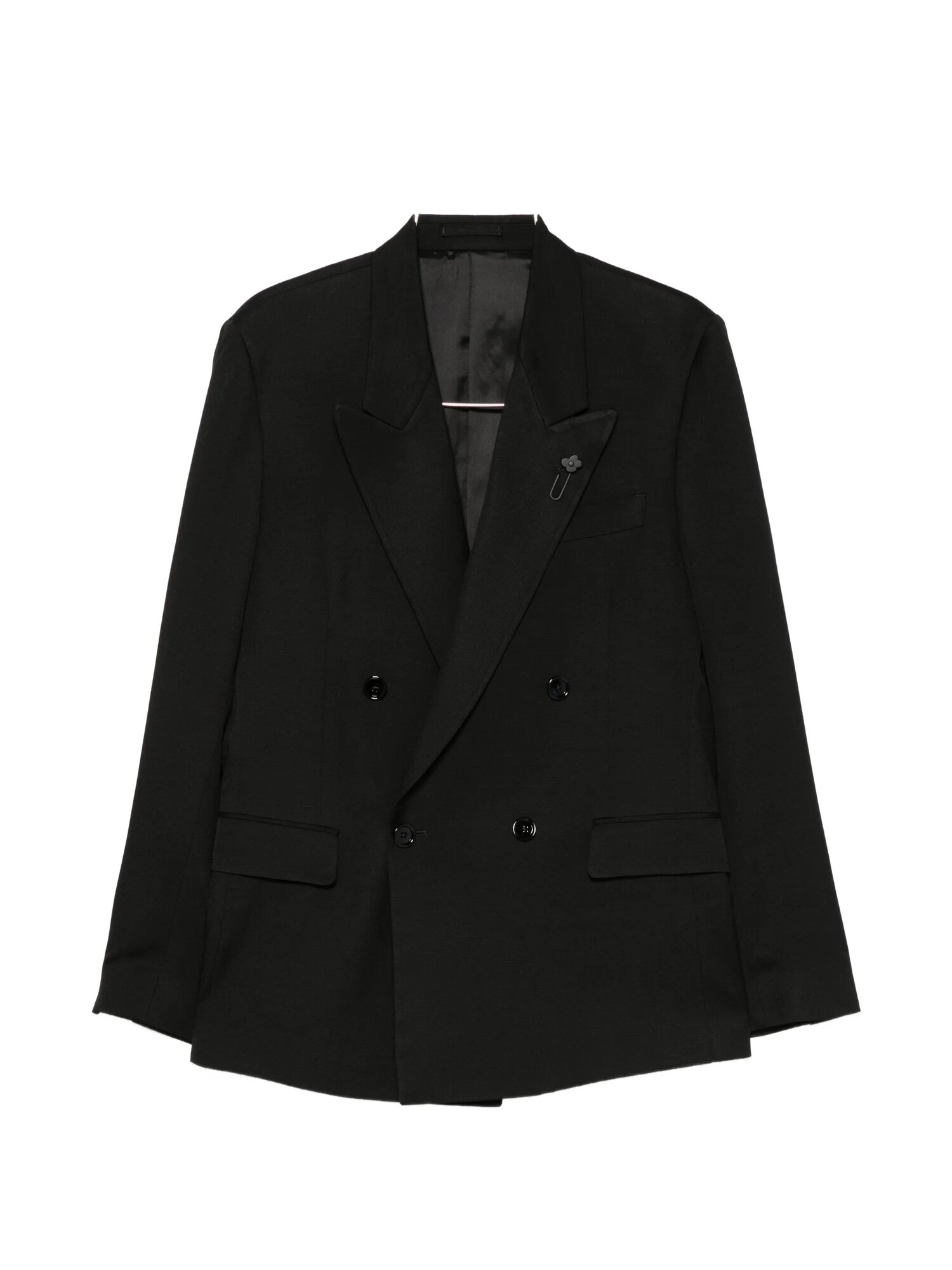 Пиджак Lardini Double-breasted peak-lapel blazer, размер 50, black/black