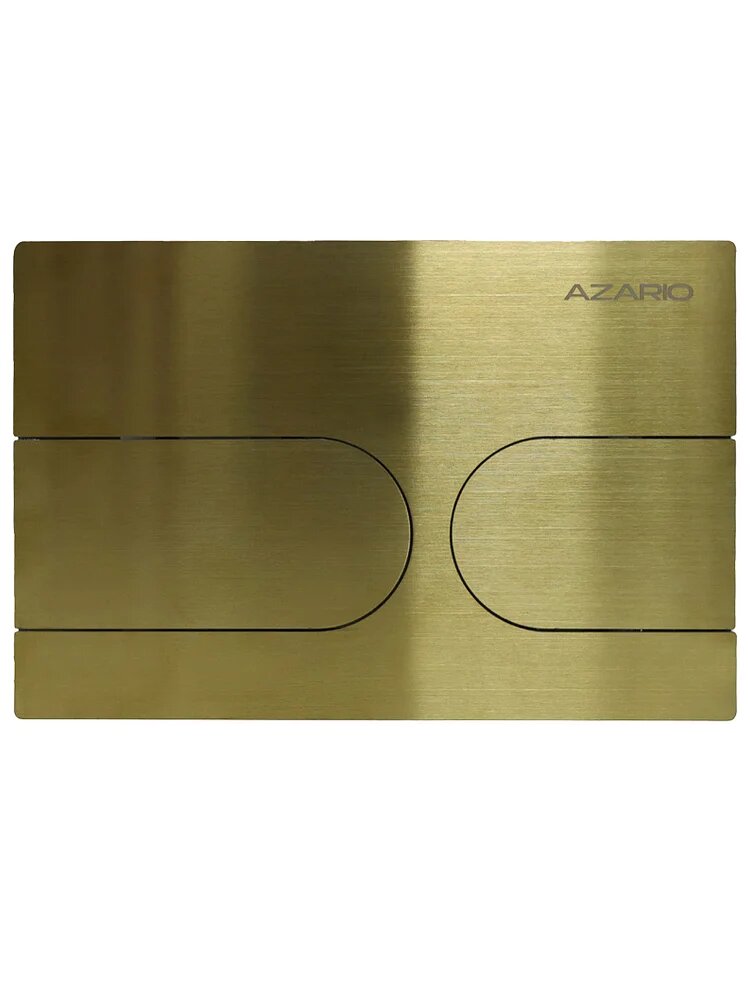 Кнопка смыва для унитаза AZARIO NEW-TS AZ-SS-001-G золотая, матовая, кнопка для инсталляции, из нержавеющей стали, двойной смыв