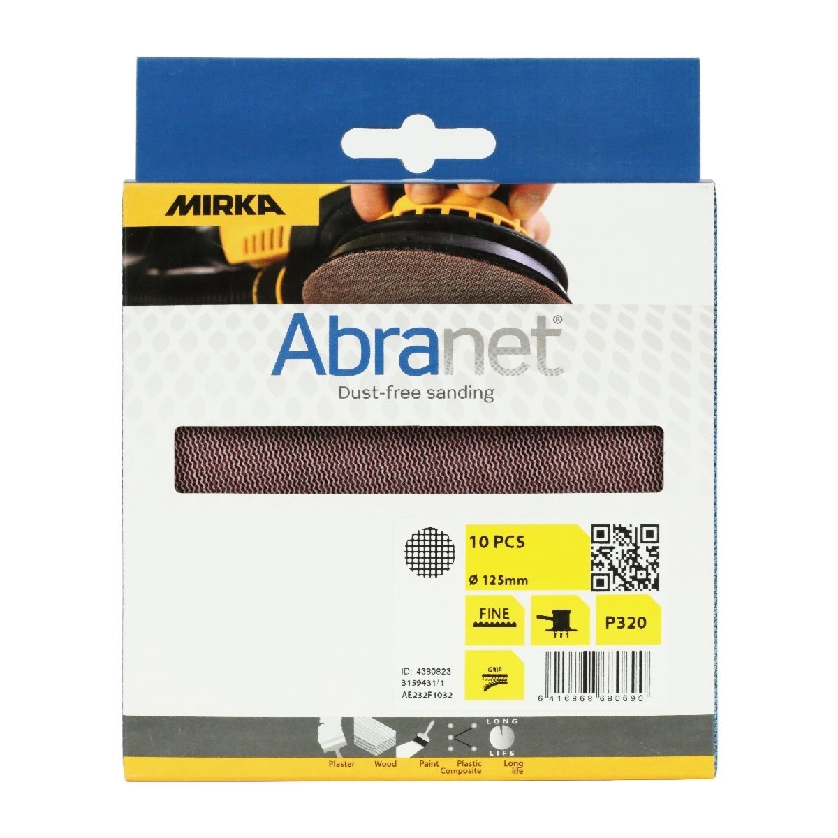Шлифовальные круги Mirka Abranet 125 мм P320 10 шт AE232F1032