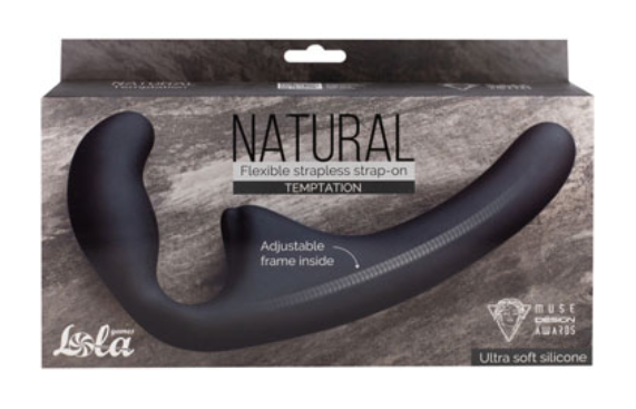 77319 Lola Games Natural Temptation, черный. Гнущийся безремневой страпон