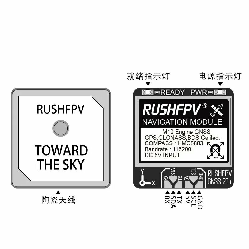 RUSHFPV M10 GNSS Навигационный Модуль, B2-2PCS
